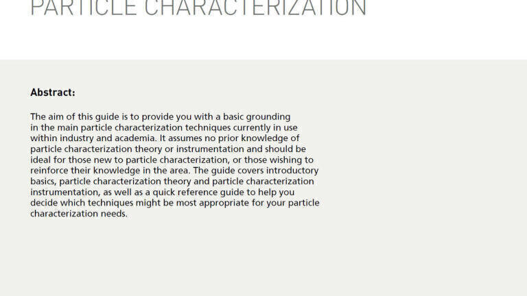 Back to Basics with Particle Characterisation White Paper Labmate Online